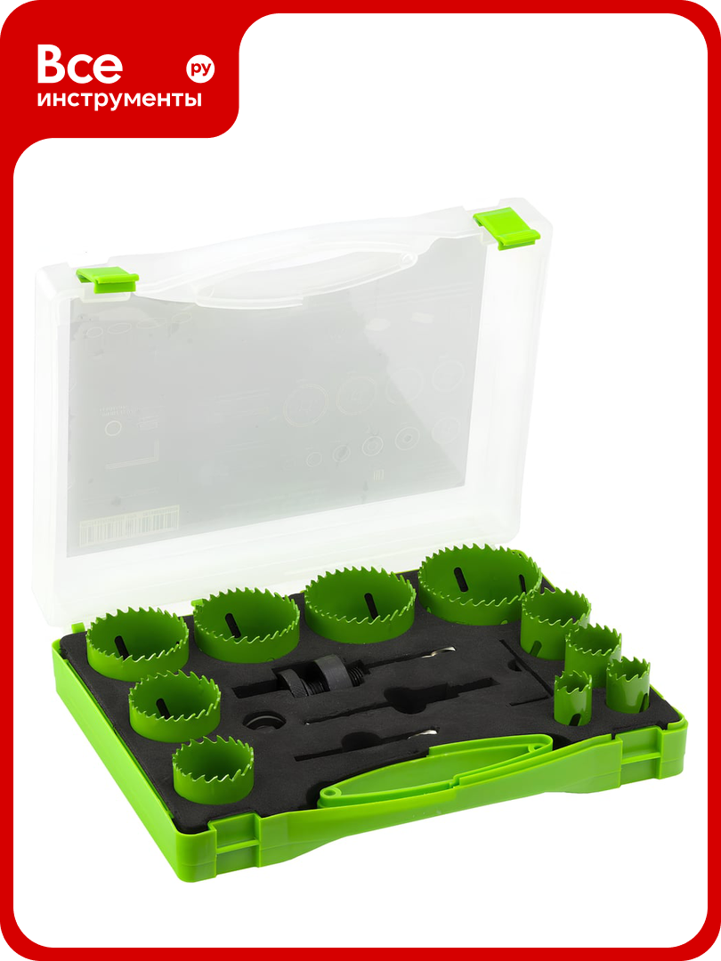 Набор коронок биметаллических проф. 19-64 мм (15 пр.) BIM HSS-Co 8 универсальный Diamond Industrial DIDBIMSET14CO8