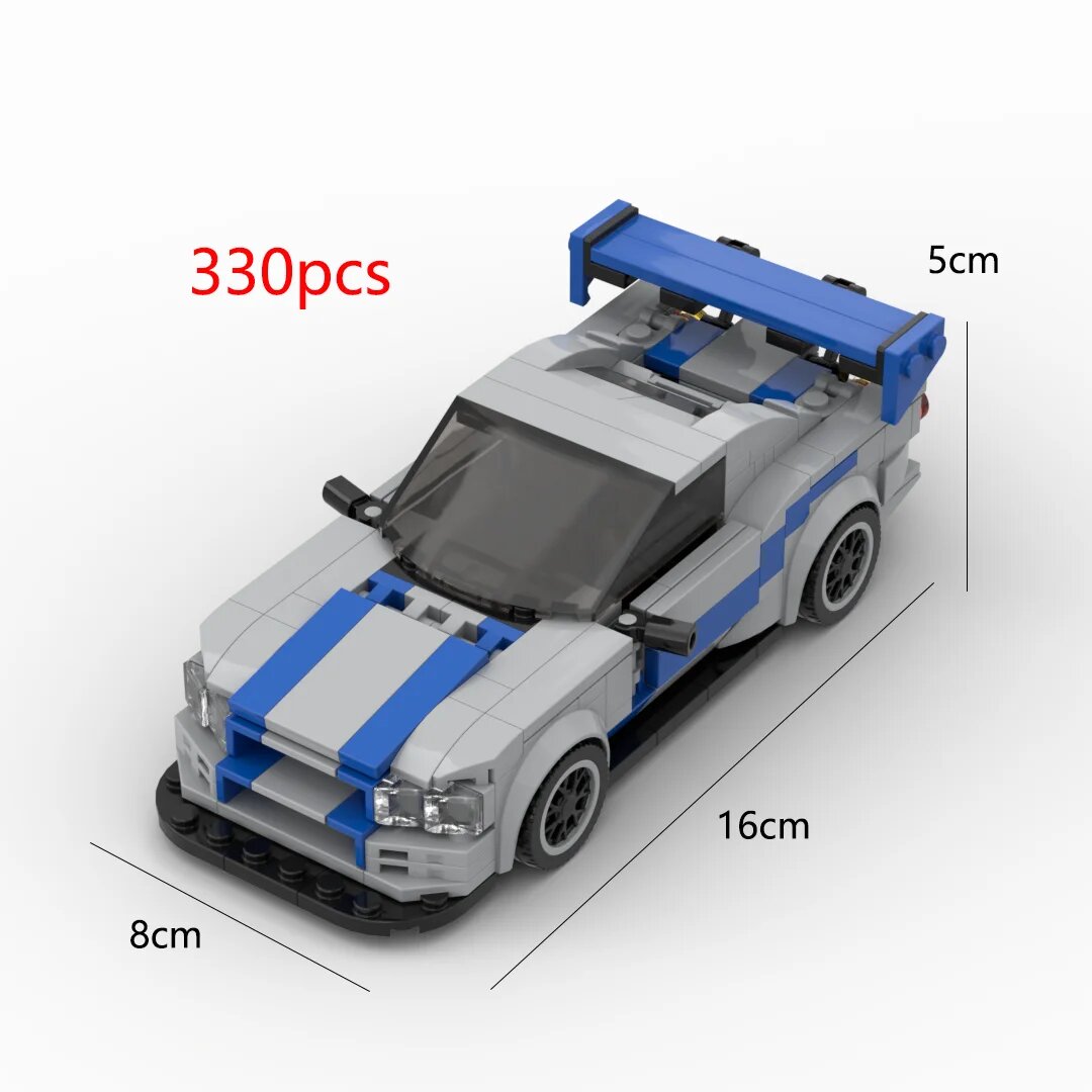 Конструктор GTR R34 Skyline, 330 деталей, 16x8x5 см