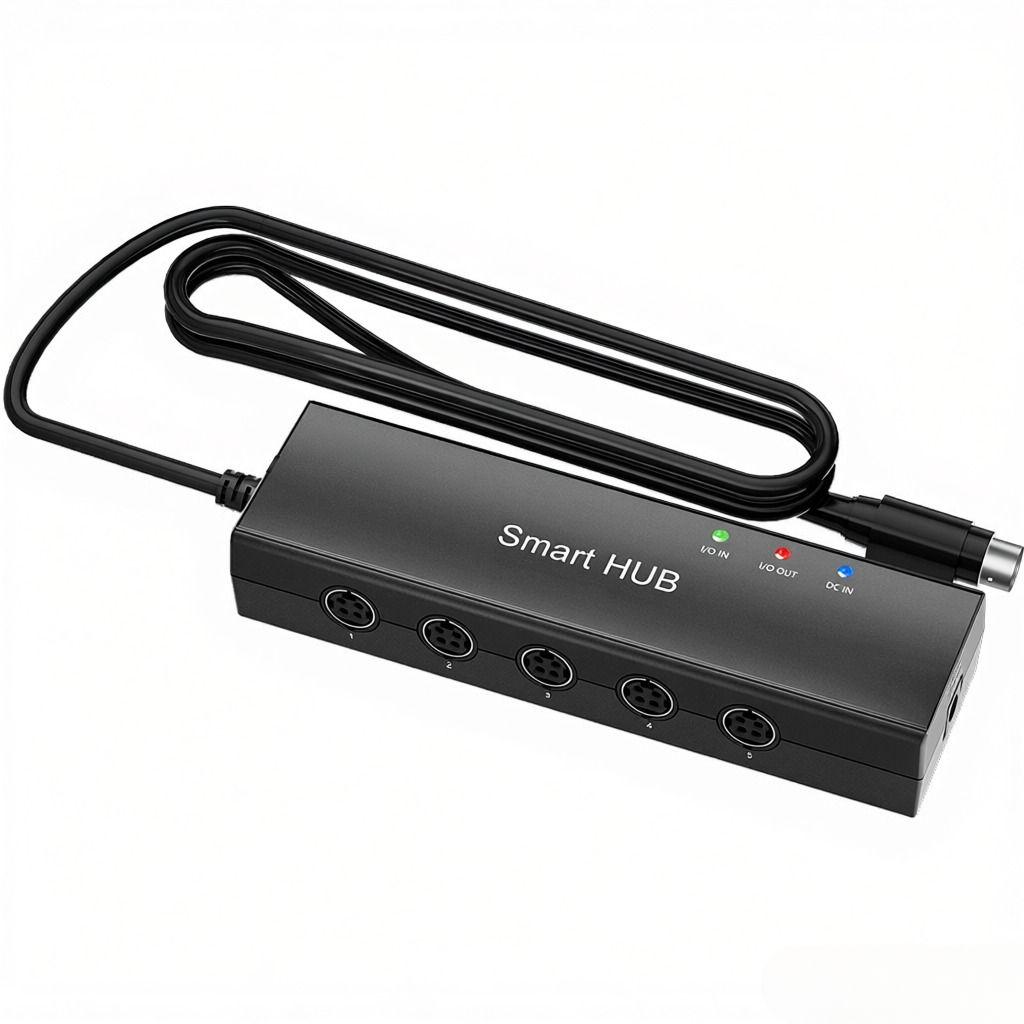 Smart HUB Аксессуар для Гравировальных Машин с 5 Выходными Портами для Воздушного Компрессора Защитного Корпуса Совместимый с 30L Воздушным Компрессором Alpha DIY Kit RR2 Roller Rotary Черного Цвета