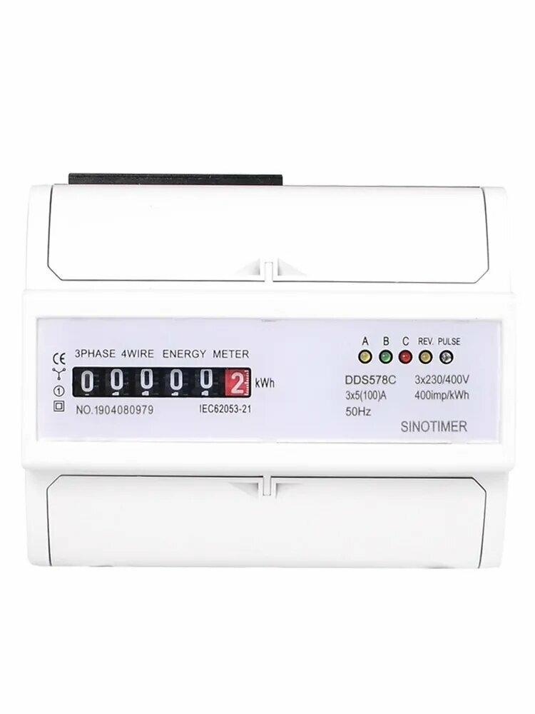 ДДС578К трехфазный 4-проводной аналоговый счетчик электроэнергии на рельсе ДИН держатель 100А 380В