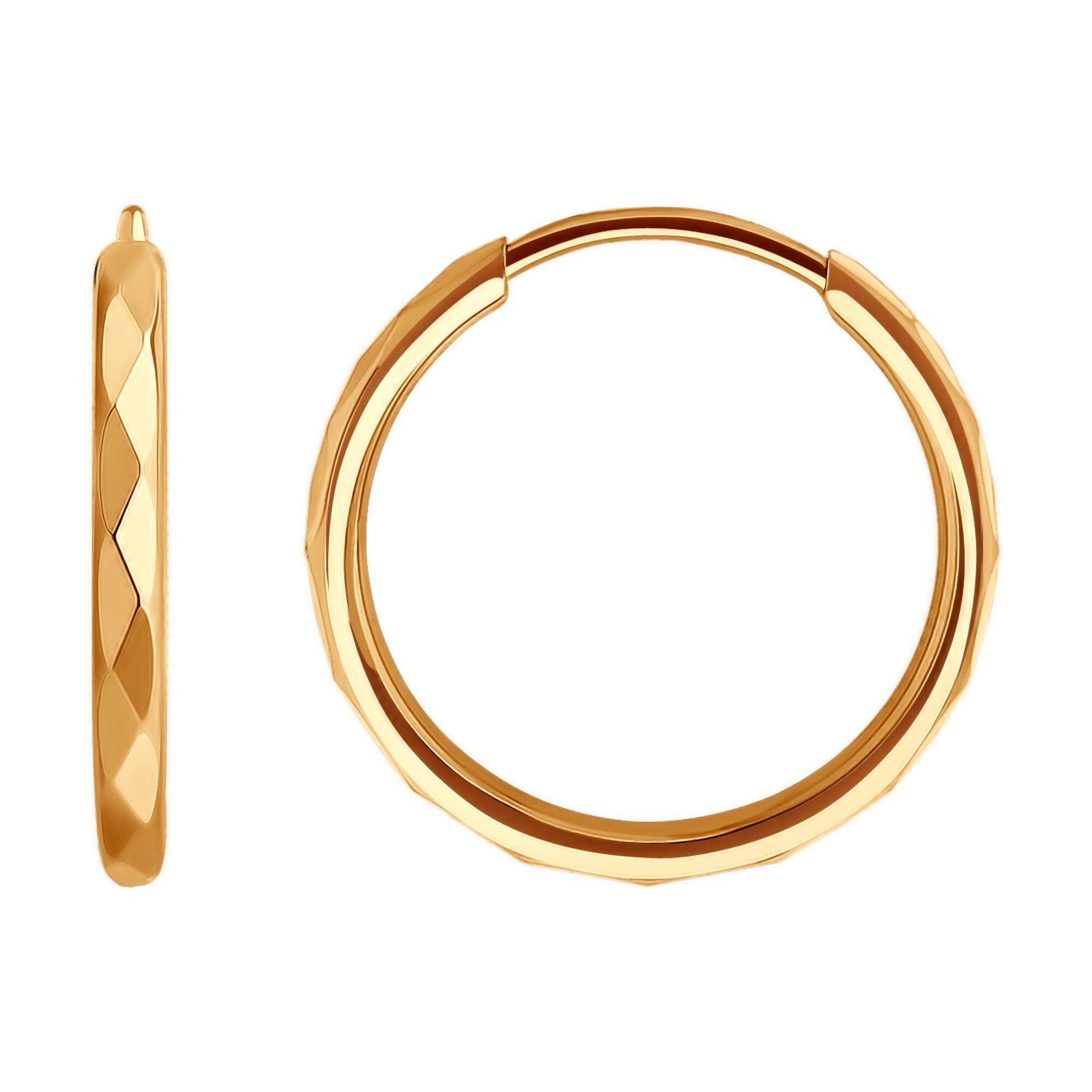 Серьги конго, красное золото, 585 проба