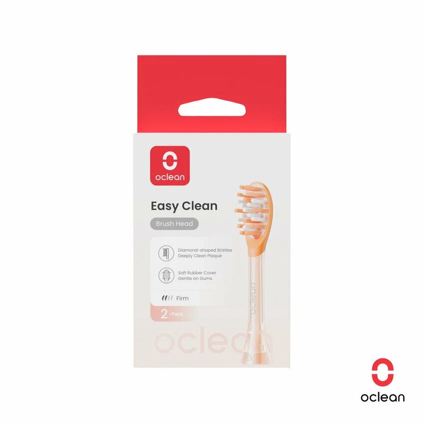 2 насадки для зубной щетки Oclean Easy Clean P1K2, оранжевый
