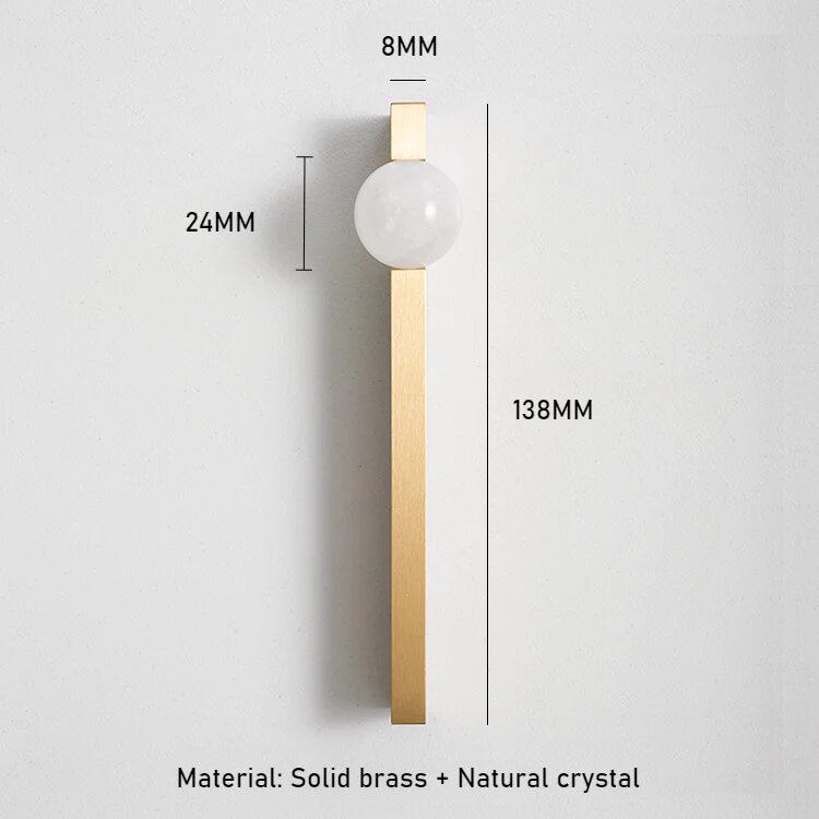 Латунные ручки для шкафов TINYHOB, белый хрусталь C-4207-128mm-White