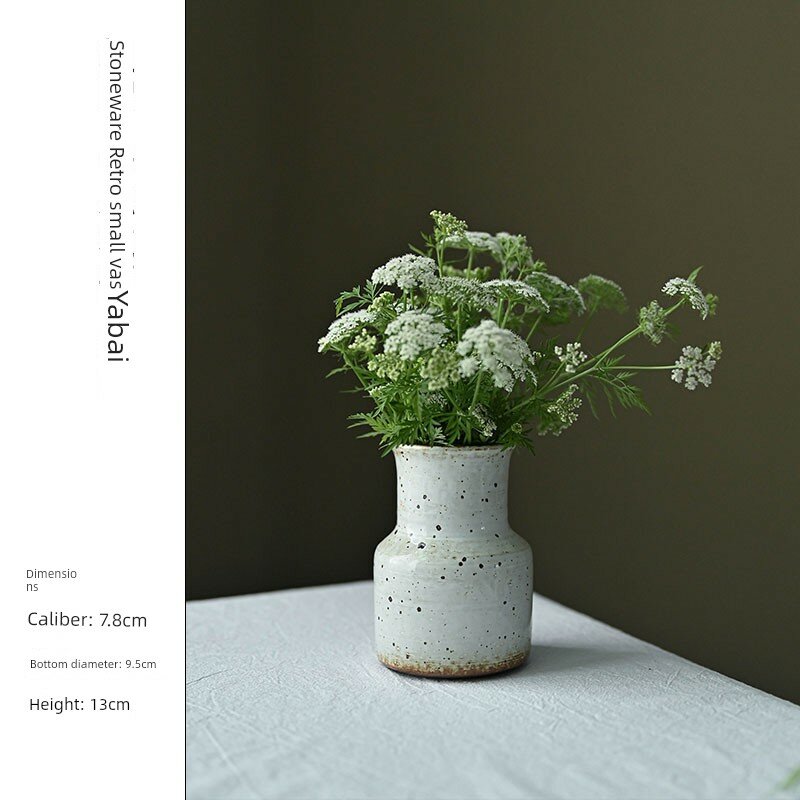 Ручная работа, рустиканский керамический вазон из грубой глины в цвете слоновой кости для чайной комнаты и домашнего