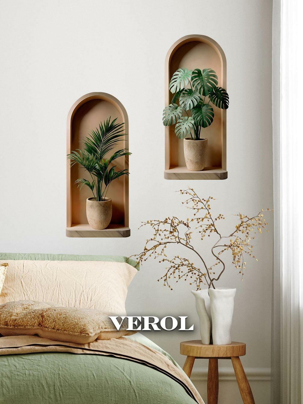 Наклейки интерьерные на стену VEROL "Растения", набор 2 шт, для декора