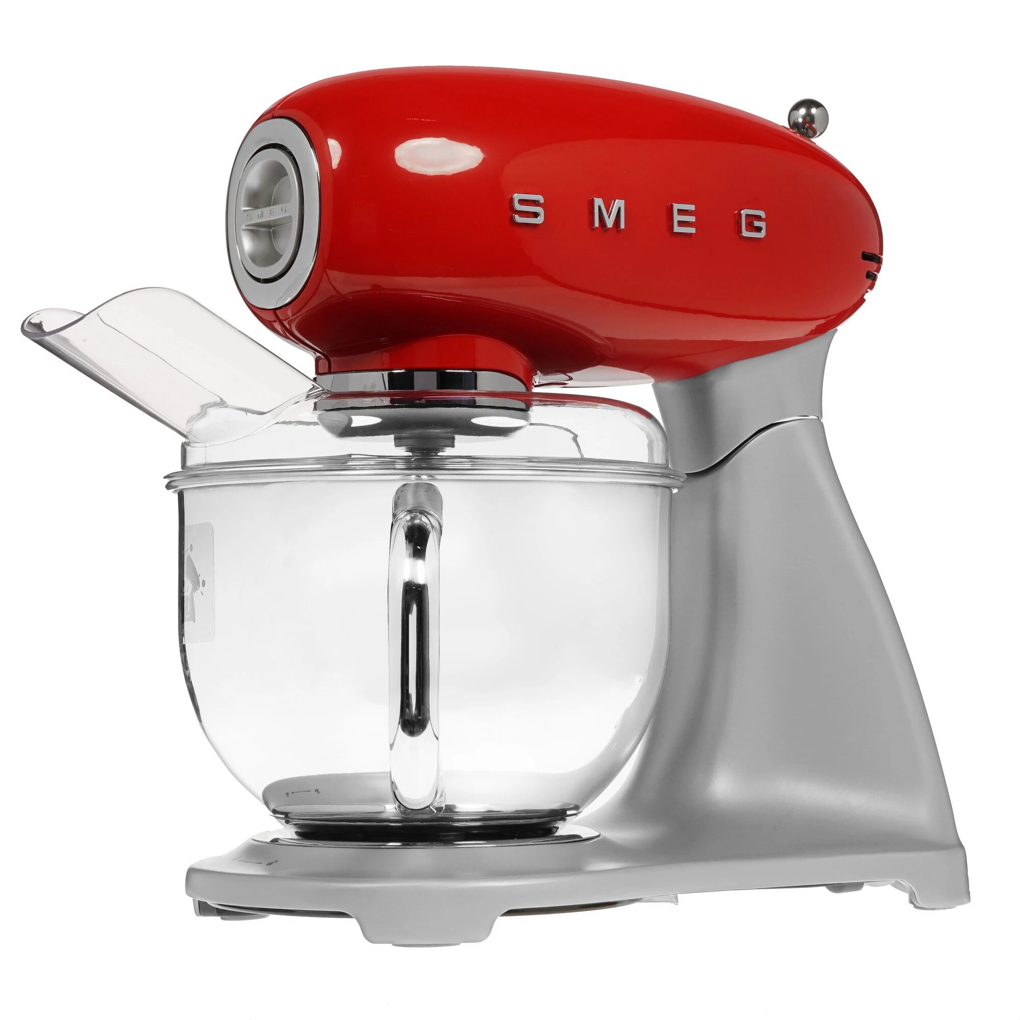 Планетарный миксер Smeg SMF02RDEU, 800Вт, 4 насадки, 4,8л, защита от брызг, импульсный режим — фото 1