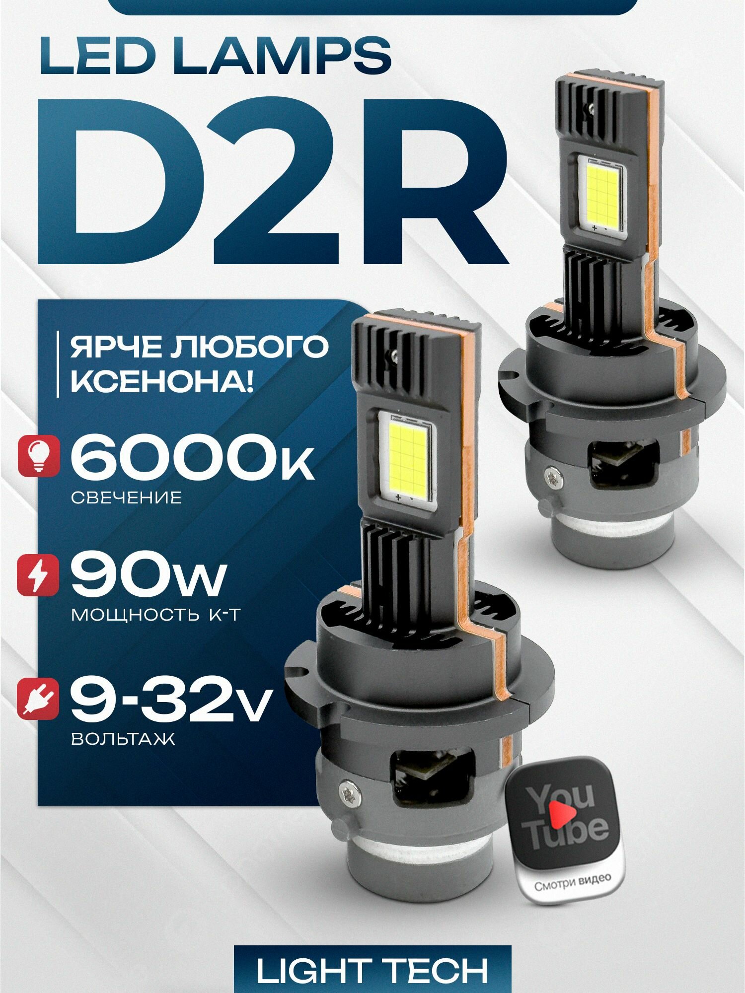 Светодиодные лампы D2R Pro LED на Nissan Teana 2 J32 2008-2013 / замена штатных ксеноновых ламп Д2Р для Ниссан Теана 2 j32