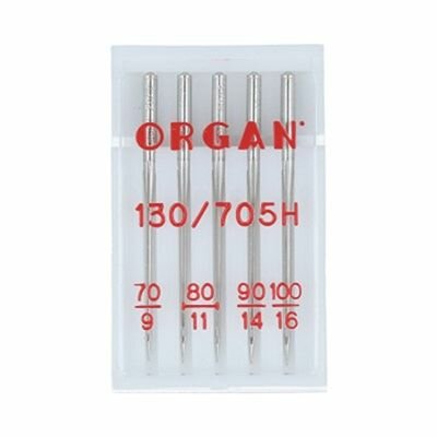 Иглы для бытовых швейных машин "ORGAN" универсальные №70-100 5 шт в пенале 5121000 ассорти