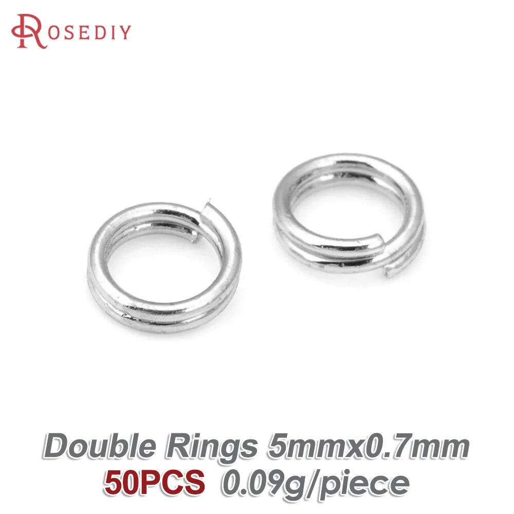 Латунные двойные разъемные кольца Rosediy 8 мм 56642-Platinum Color