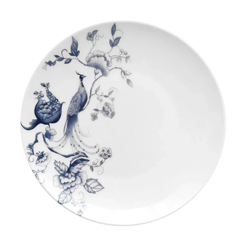 Китайская тарелка из костяного фарфора с ручной росписью Белый, 6.5 inch plate