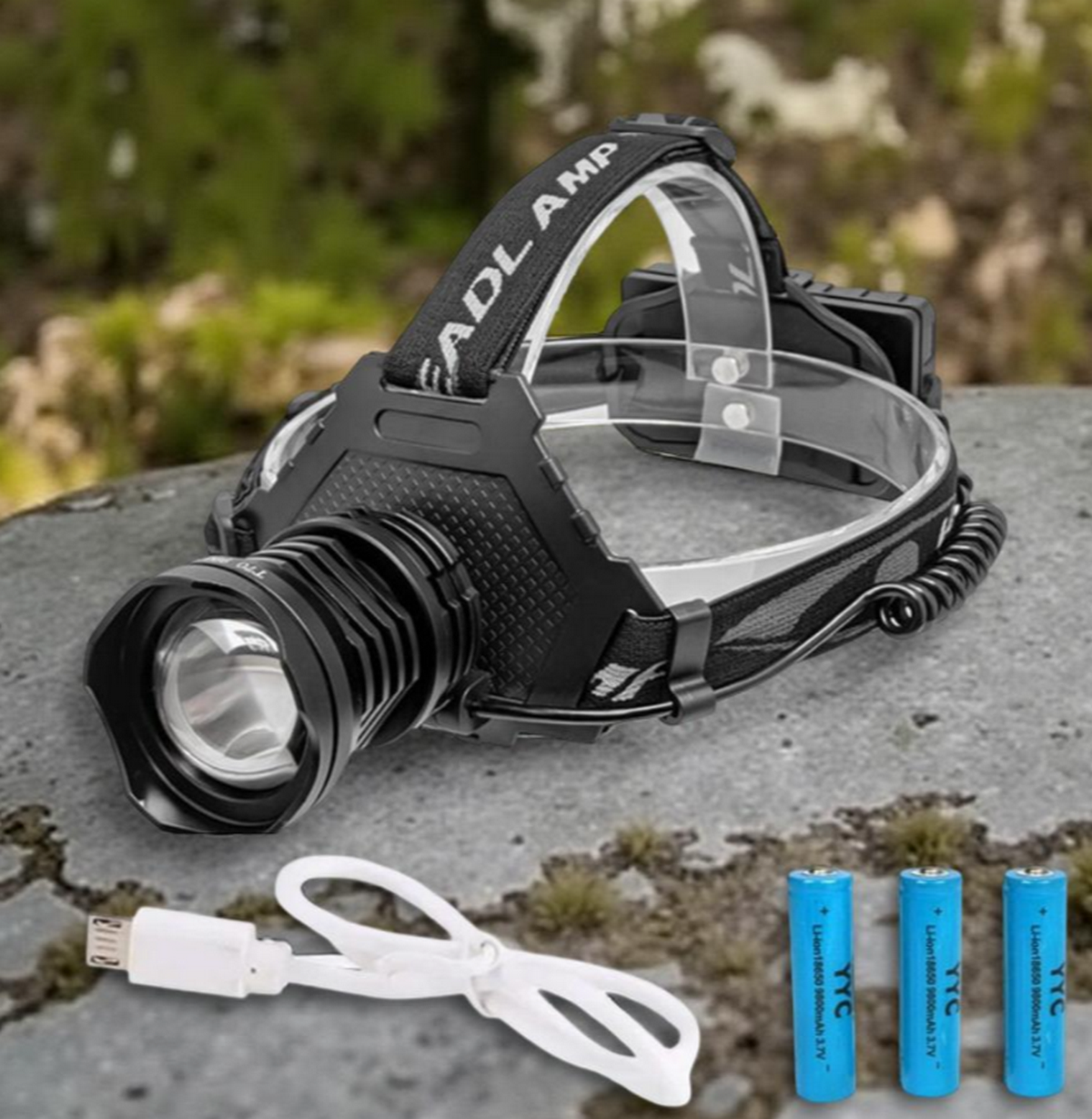 Фонарь налобный многофункциональный, яркий Огонь HТ-799-P90 (черный)