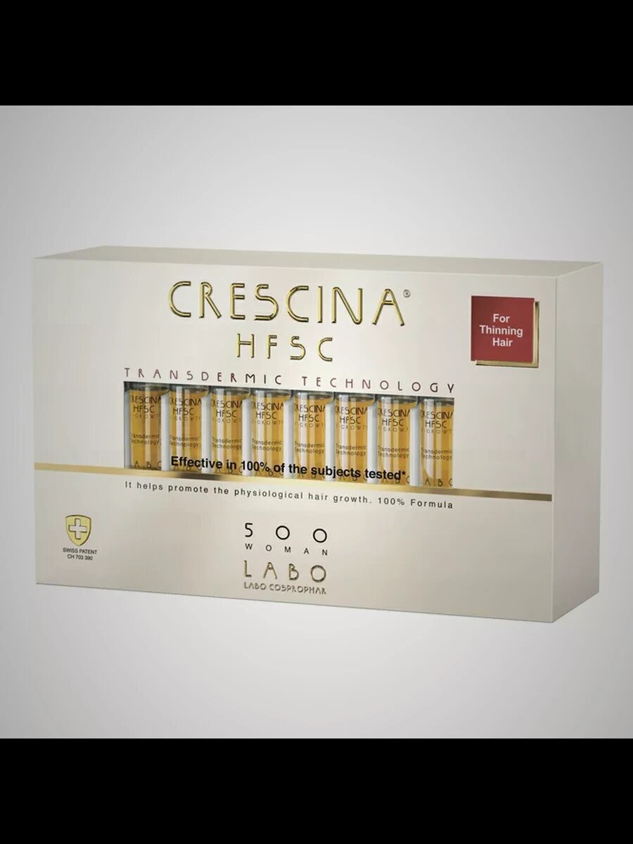 Crescina Re-Growth HFSC 100%, Лосьон для стимуляции роста волос для женщин 500 40 амп