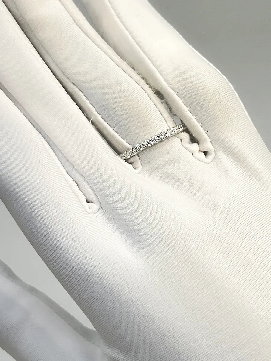 Кольцо, белое золото, 375 проба, родирование, бриллиант