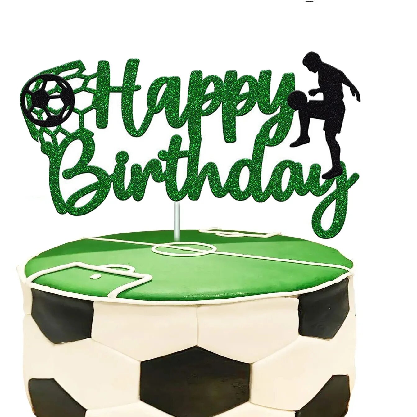 Футбольный флаг для торта Jeyomerry Зеленый, green hb