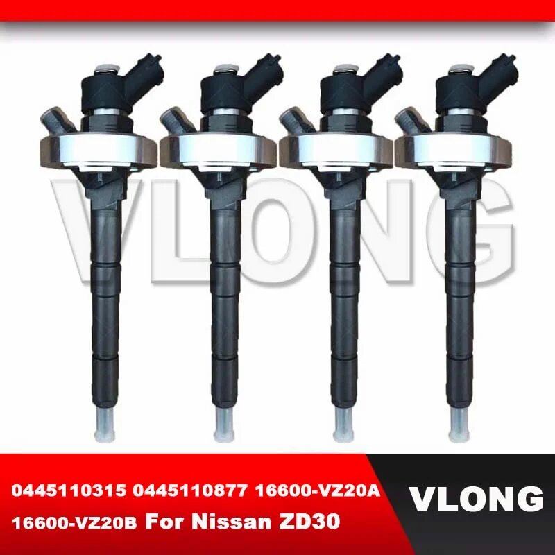 4ШТ Подлинный Новый Дизельный Топливный Инжектор ZD30 Common Rail 0445110315 0 445 110 315 0445110877 16600VZ20A 16600-VZ20A 4047026097566