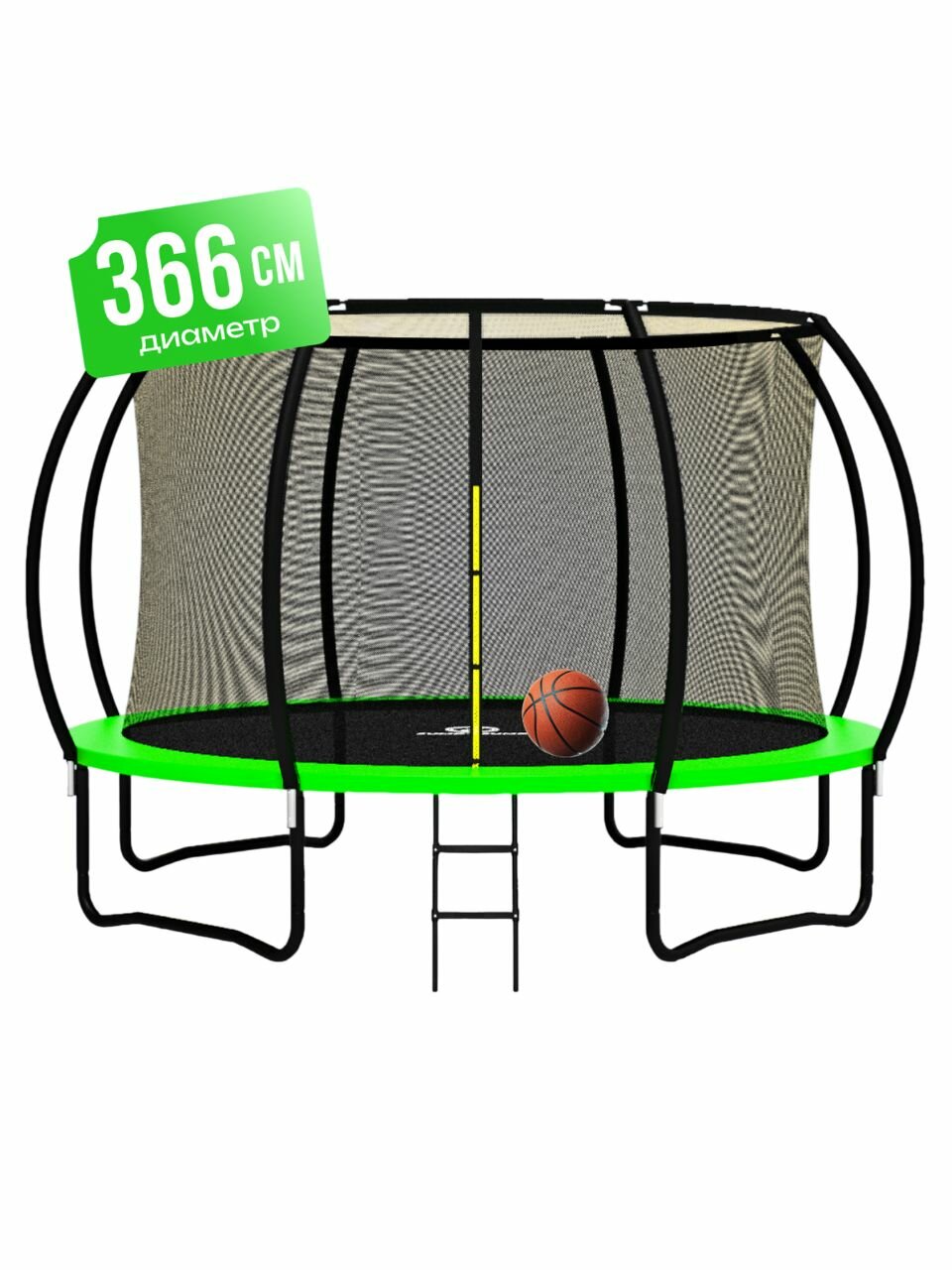 Батут детский каркасный JUMPY JUMP RJBB1Q6IGB с баскетбольным кольцом диаметр 366 см