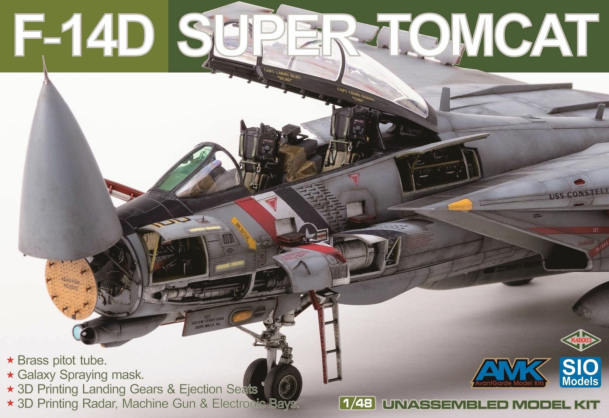 AMK 48003 1/48 F-14D Super Tomcat Специальное издание Комплект пластиковых моделей самолетов