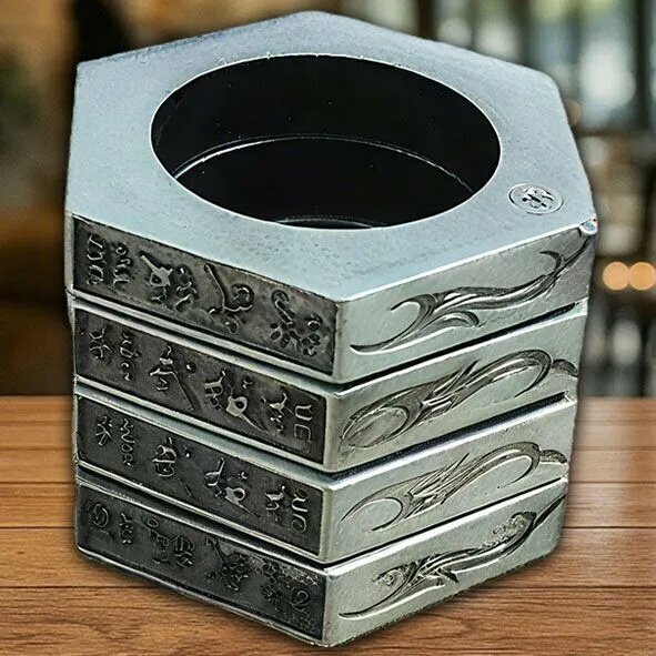 Круглый шестиугольник , кольцо сувенир