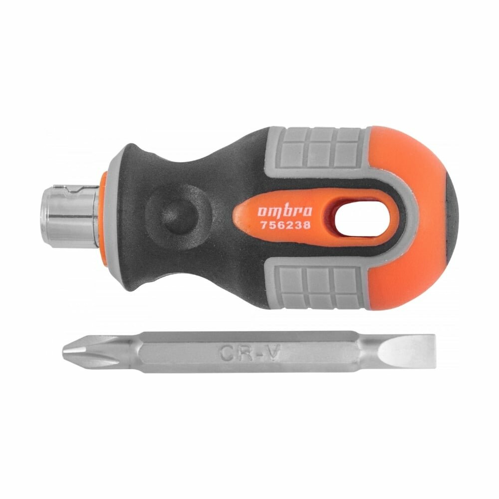 Стержневая двусторонняя отвертка Ombra ROUND GRIP РН2, SL6x38 мм 756238 55773