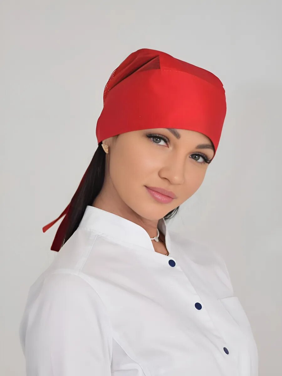 Бандана рабочая красная с сеточкой