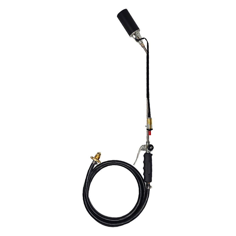 Пропановый факел для удаления сорняков с электронным зажиганием, шланг 6.6ft, материал нержавеющая сталь, вес товара 932g/2lb, размер упаковки 65*12.2*7cm/25.6*4.8*2.8in, вес упаковки 1.1kg/2.4lb, для таяния льда и снега, газон, сад, ферма,