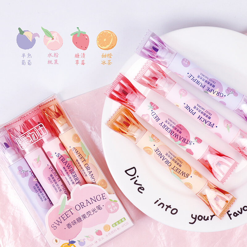 Большая емкость ароматизированных конфет двусторонний флуоресцентный маркер для детей и учеников начальной школы цветной ручка