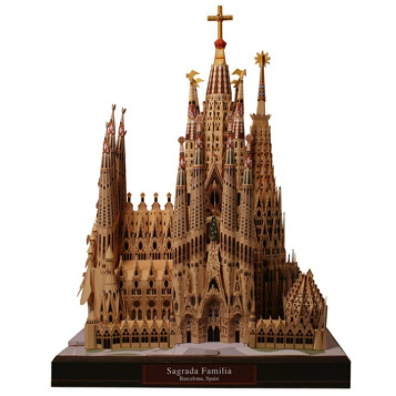 Doki DIY Игрушка головоломка Sagrada Familia Испанское ремесло Бумажная модель Архитектура 3D DIY Образовательная игрушка Ручной работы для взрослых головоломка Игра Модель строительный набор (дерево)