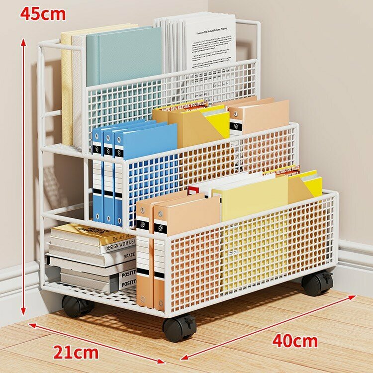 Стеллажи под столом, передвижные шкафы для хранения вещей, книжные полки от пола до потолка на колесиках，40*21*45 cm