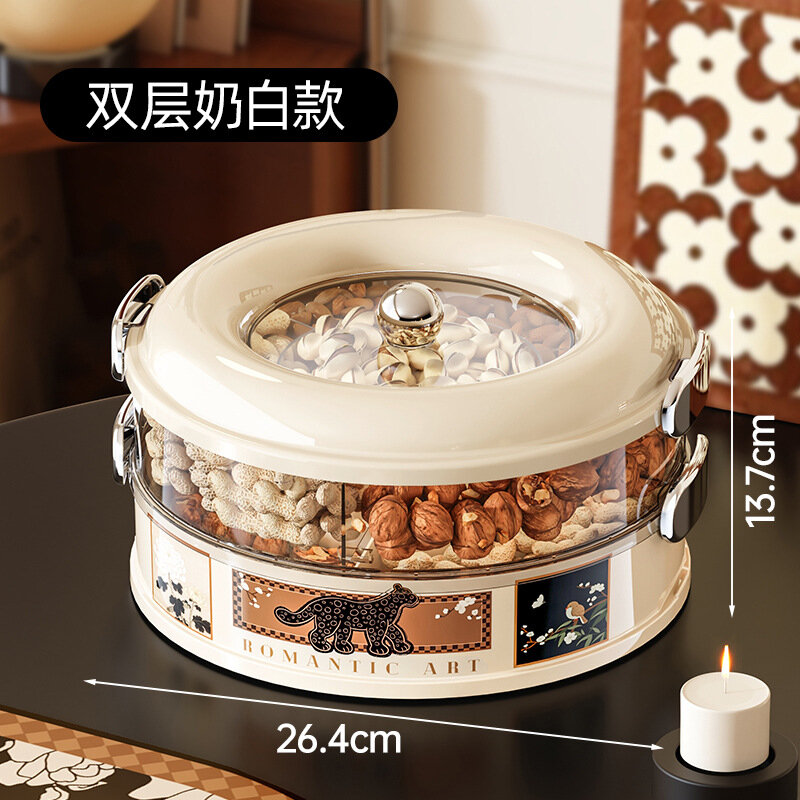 Домашняя разделенная фруктовая тарелка, легкая роскошь, ресторан, гостиная, ретро, высококачественная тарелка для хранения, закуски, сухофрукты, десерты, конфетная тарелка