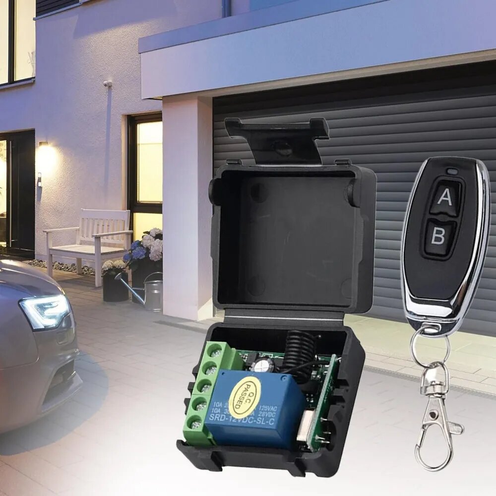Одноканальный электронный замок постоянного тока 12 В с беспроводным дистанционным управлением для гаражных ворот, электрических дверей, управления освещением, двигателями, насосами