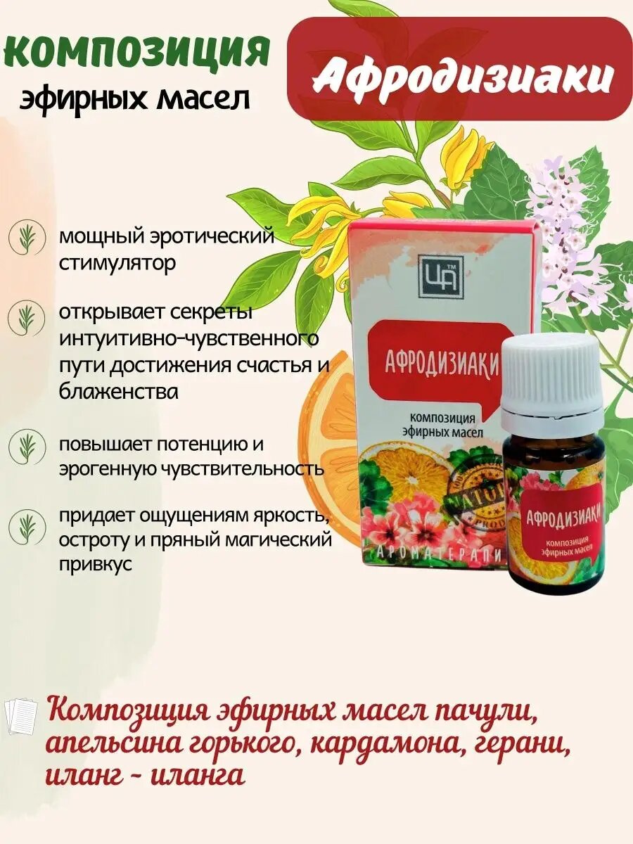 Композиция масел "Афродизиак1" 5 мл, для ароматерапии, (Царство ароматов)