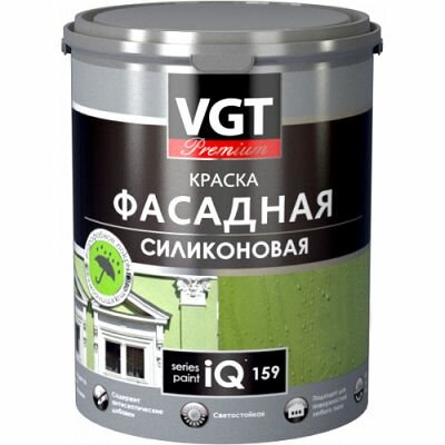 Краска Фасадная Силиконовая VGT Premium IQ159 2л (2.9кг) Долговечная / ВГТ Премиум Белая.