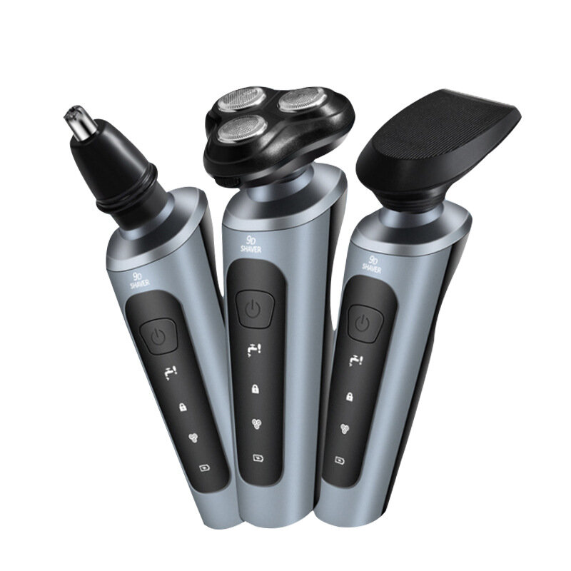 9D Многофункциональная электрическая бритва для всего тела, полностью моющаяся, 3-в-1, USB-заряжаемая автомобильная бритва