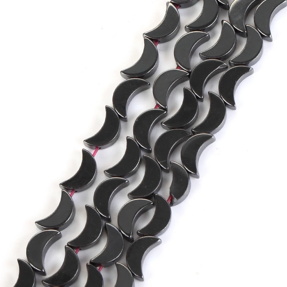 Лунные бусины из гематита Vidasny 50 шт Черный, Natural Black Color