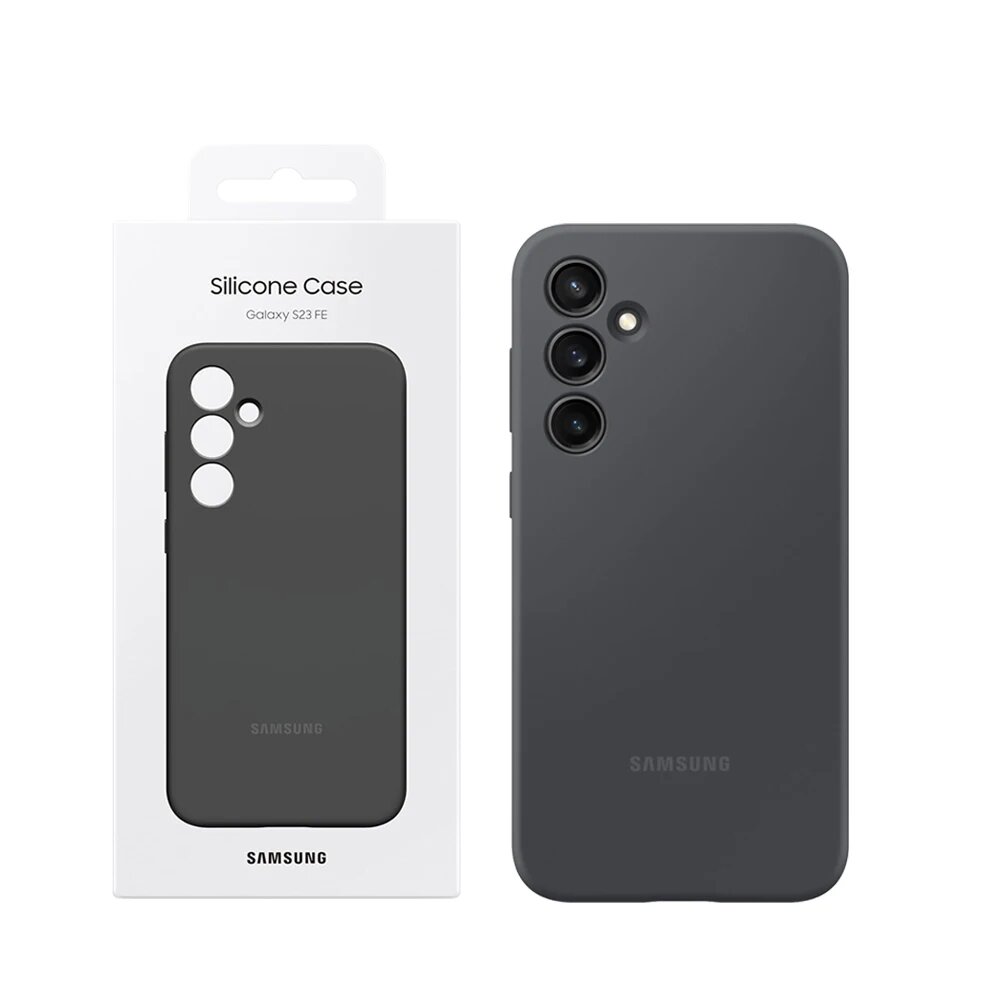 Оригинальный официальный силиконовый чехол для SAMSUNG Galaxy S23FE для Galaxy S23 FE, мягкий силиконовый чехол EF-PS711 Черный, Black