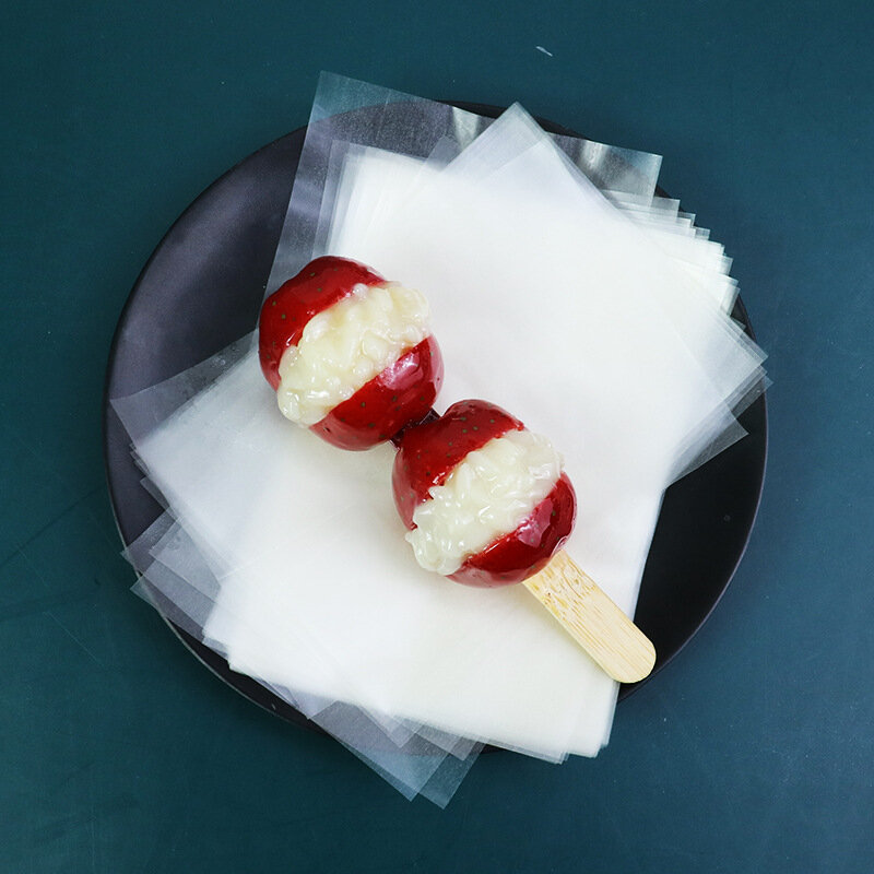 Съедобная рисовая бумага для конфет, 8x12 см, 500 листов в пакете, пищевой сорт, мини-обертка для сладостей