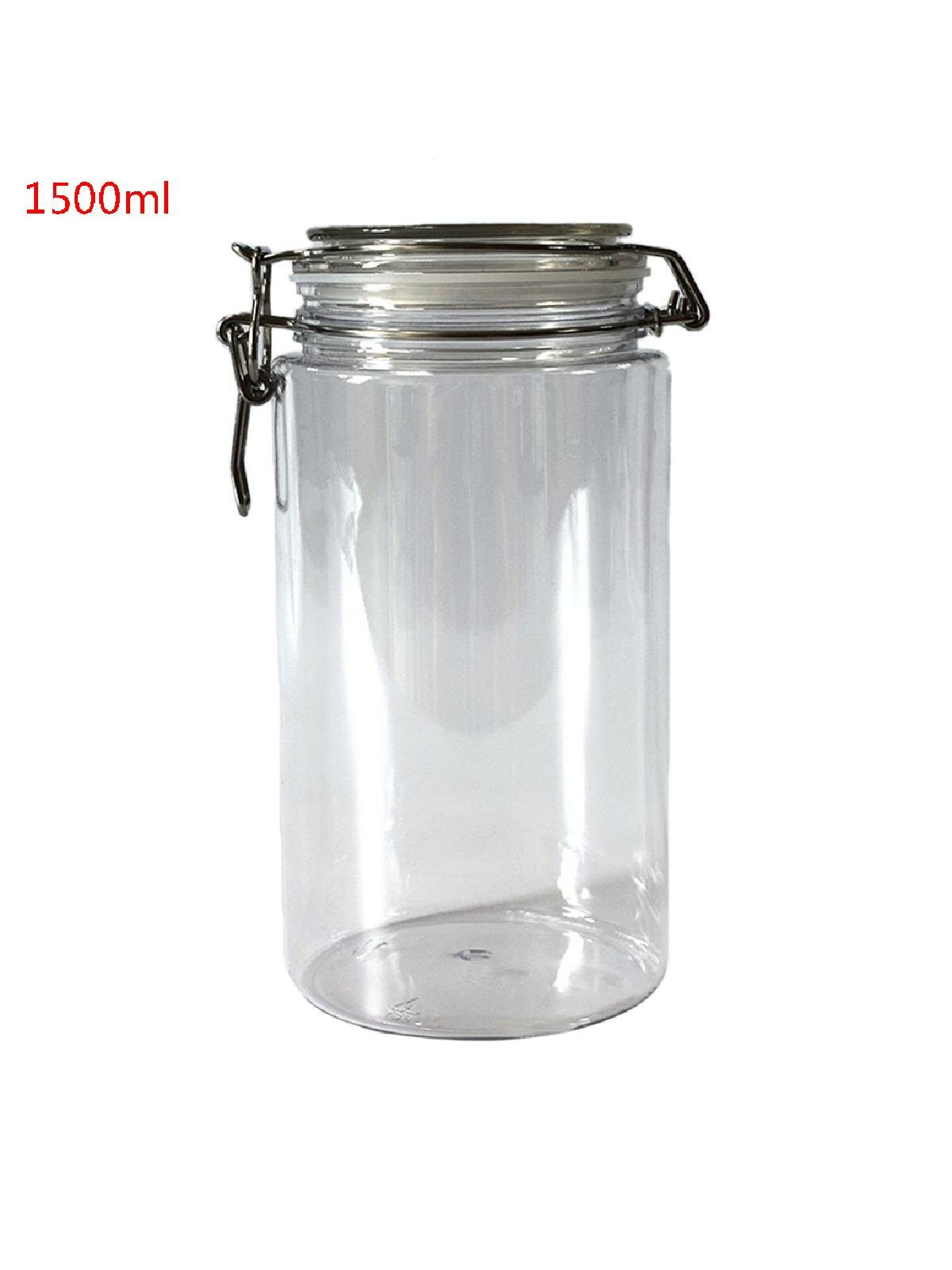 Круглые пластиковые банки для домашних животных объемом 1500 мл, герметичные банки, проволочные банки, банки для хранения