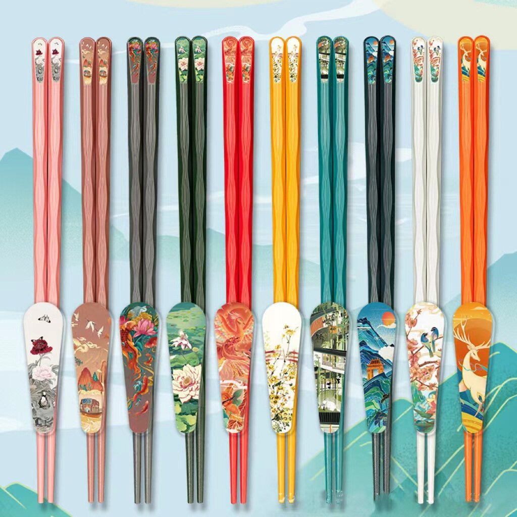Национальный стиль моды десятицветные обеденные палочки для еды маленький дом дома золотые палочки для ногтей японский