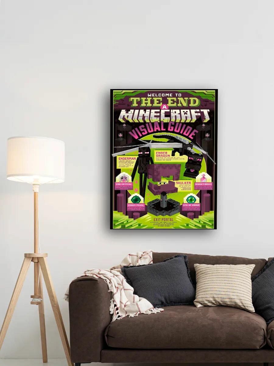 Постеры на стену для интерьера Minecraft Эндермен, , плакат 1шт, А3 размер. — фото 1