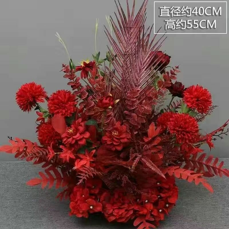 Новая свадебная композиция из искусственных шелковых цветов для пола, цветочная композиция для свадебного зала, отеля, помолвки, сценического фона, флористическое искусство
