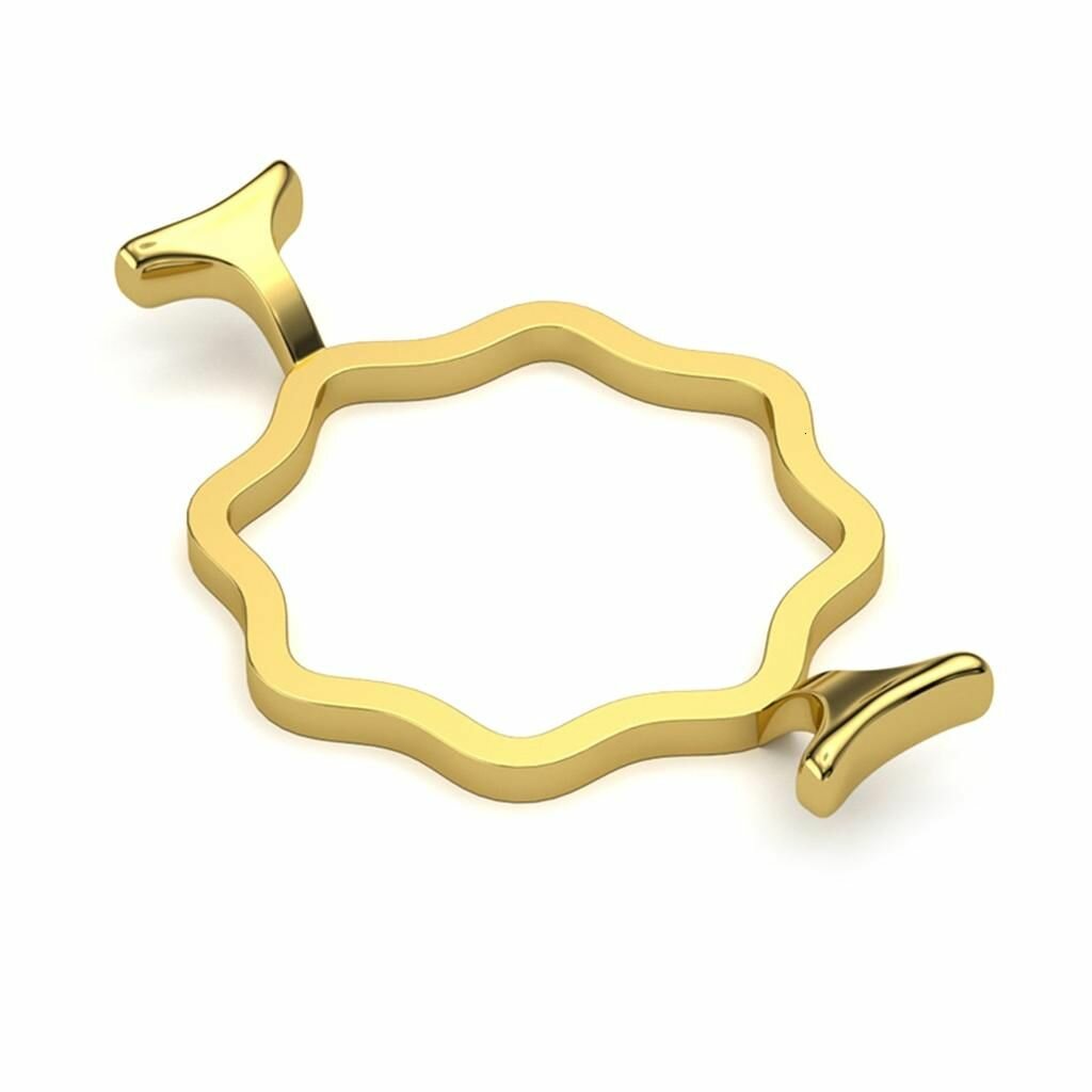 Металлическая печать для воска с цветочным узором, Октаграмма F - Накладка на главу L 3 см