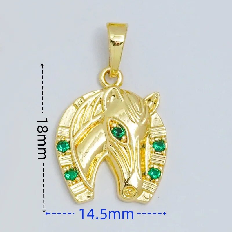 2 шт. кулон для изготовления ожерелья своими руками, микронабор с медным покрытием, циркон, эмаль, цветок, лошадь, звезда, шар, ракетка, ювелирные аксессуары