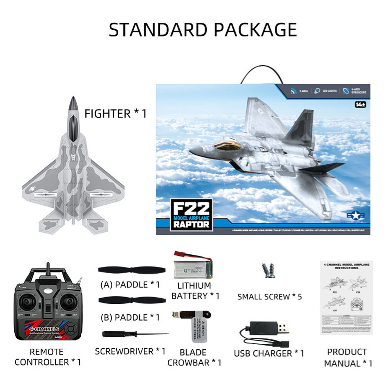 Радиоуправляемый самолет-пилот 2,4 ГГц из пенопласта для трюков со светодиодной подсветкой, 4-канальный планер, игрушка для начинающих, детей и взрослых.
