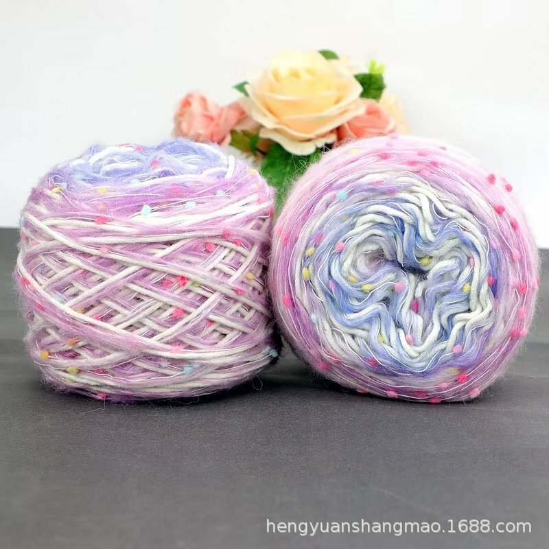 Рекомендуемая смешанная цветная пряжа из мохера для DIY шарфов, пряжа с бусинами, пряжа в клубках, пряжа для ручного вязания