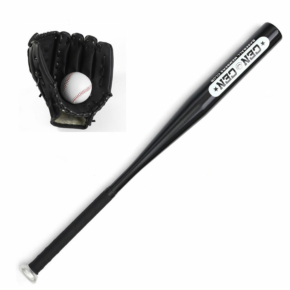 Набор для бейсбола: Бейсбольная бита из алюминиевого сплава 25 дюймов, Бейсбольная перчатка из ПВХ 10.5 дюймов, Бейсбольный мяч, Сумка для хранения. Цвета: Розовый/Коричневый/Черный. Для детей и подростков