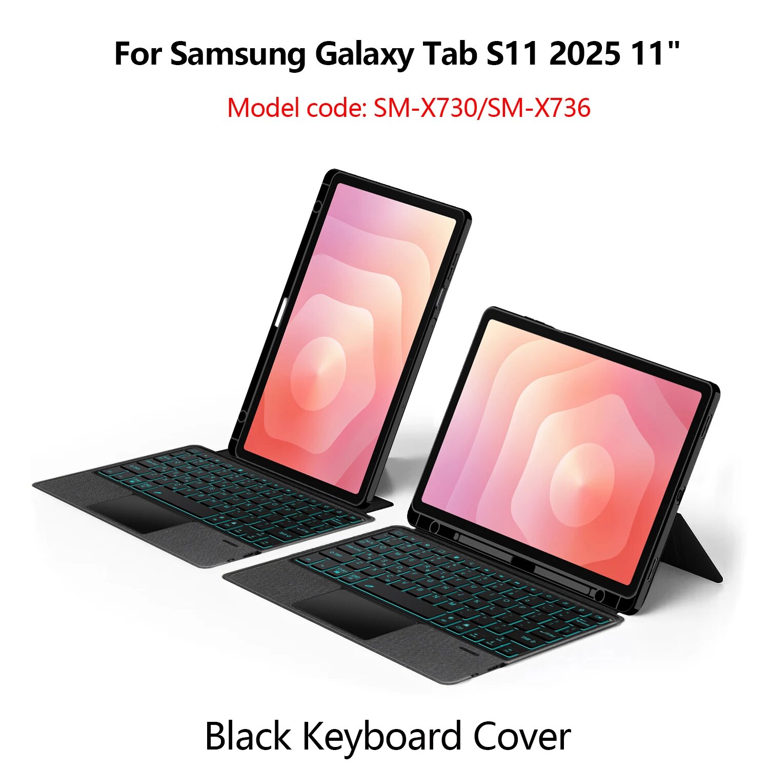 Чехол-клавиатура для Samsung Galaxy Tab S11 2025 11", Black, English-Russian