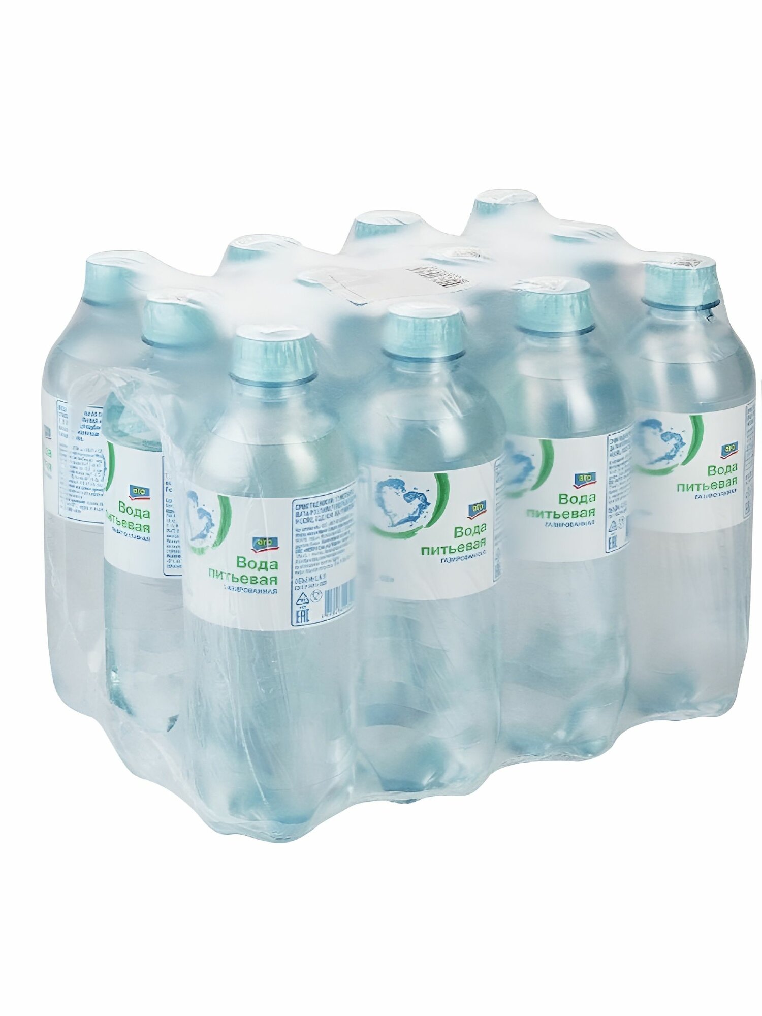 Вода питьевая газированная Аro,500 мл x 12 шт