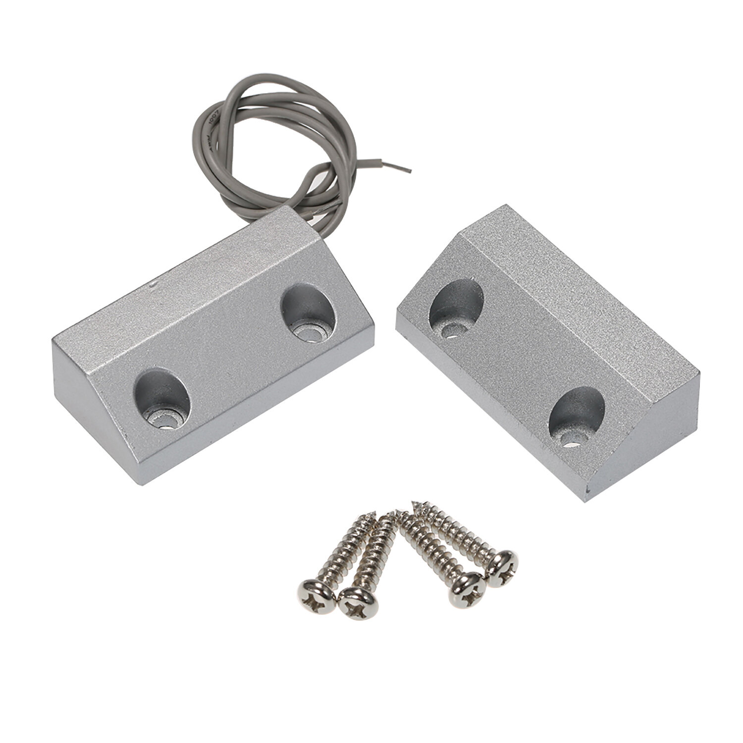 Контактный магнитный датчик для ворот и окон из металла со проводом, релейный выключатель для системы сигнализации и контроля доступа, материал цинковый сплав, основной корпус (D*W*H): 51*25*16мм, дополнительный корпус (D*W*H): 51*25*16мм, вес товара