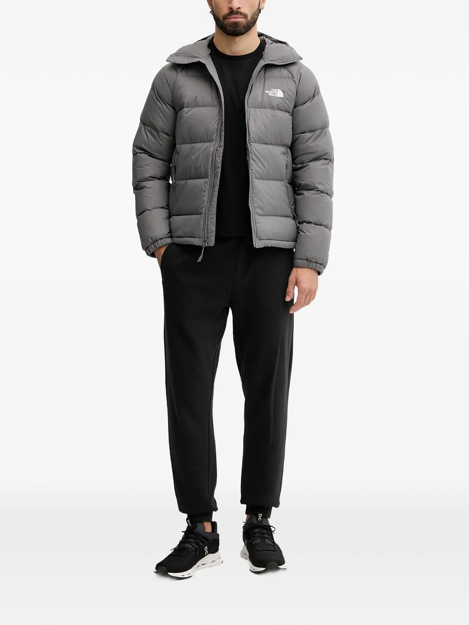 Пуховик The North Face Hooded padded jacket, размер M, grey — фото 1