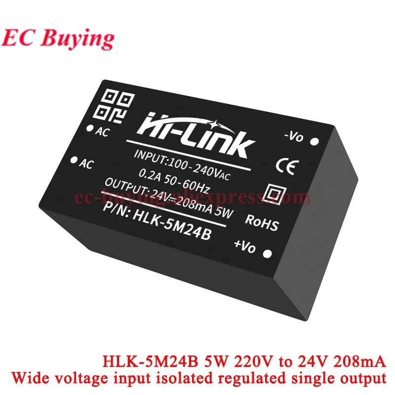 Мини-модуль питания Hi-Link HLK-5M 1pc, 5M24B 24V 0.21A 5W